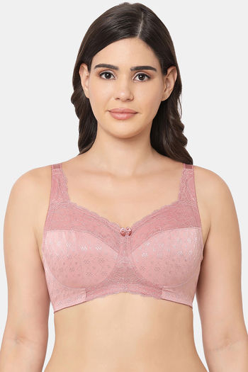 Buy Wacoal Single Layered Non Wired Full Coverage Lace Bra Dusty Rose
